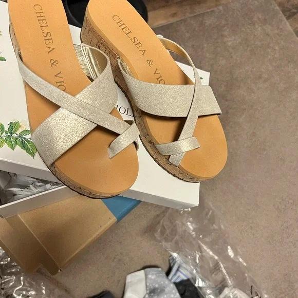 Chelsea & Violet | Shoes | Chelsea Violet Stella Sand Gold | Poshmark